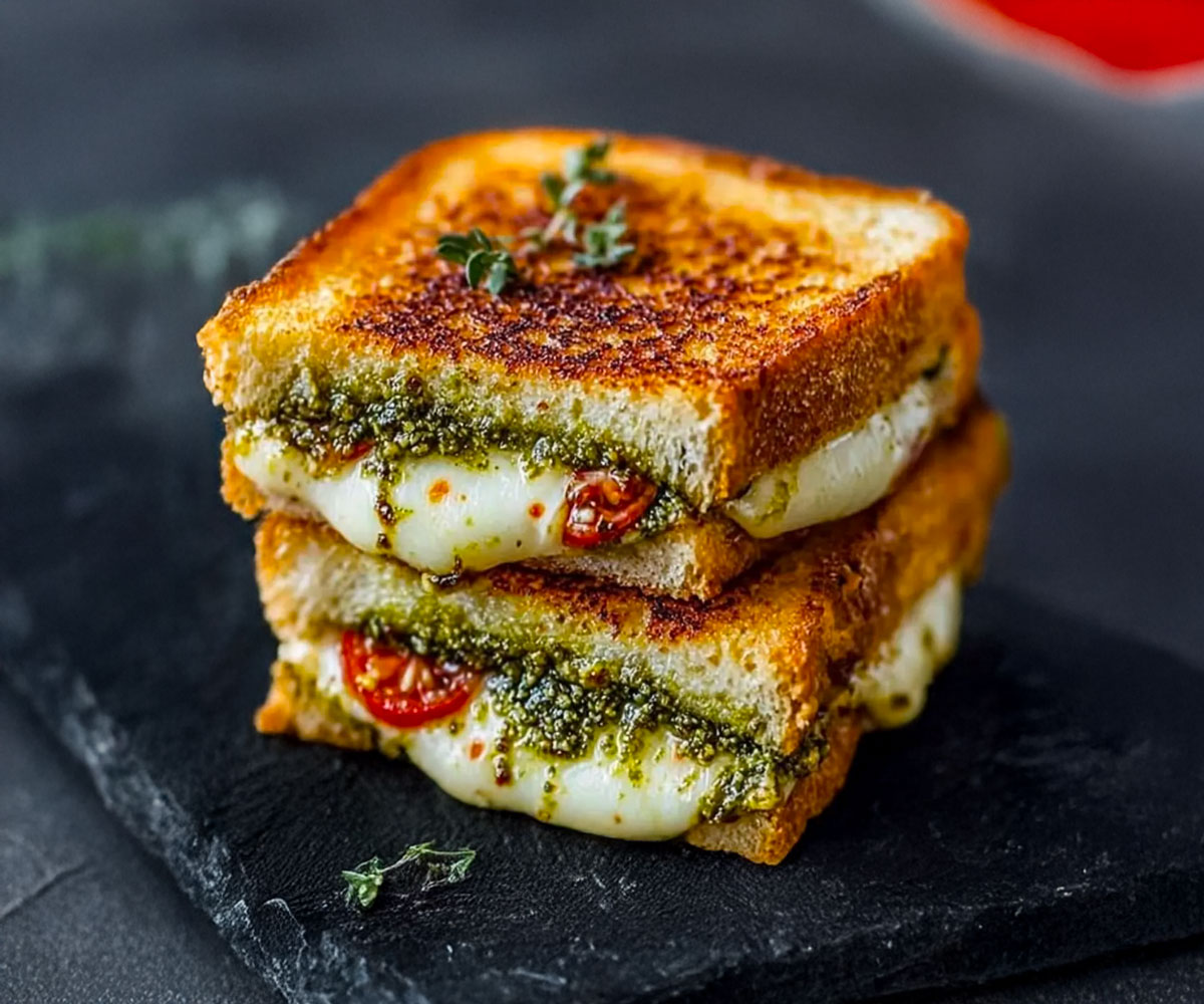 Croque-Monsieur Méditerranéen : Fondant à la Mozzarella et Pesto – Chef